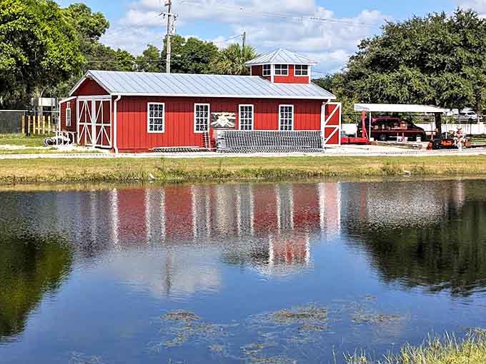 The iconic red barn isn't just photogenic &ndash; it's the workshop where volunteer "elves" maintain their fleet of joy-delivering locomotives.