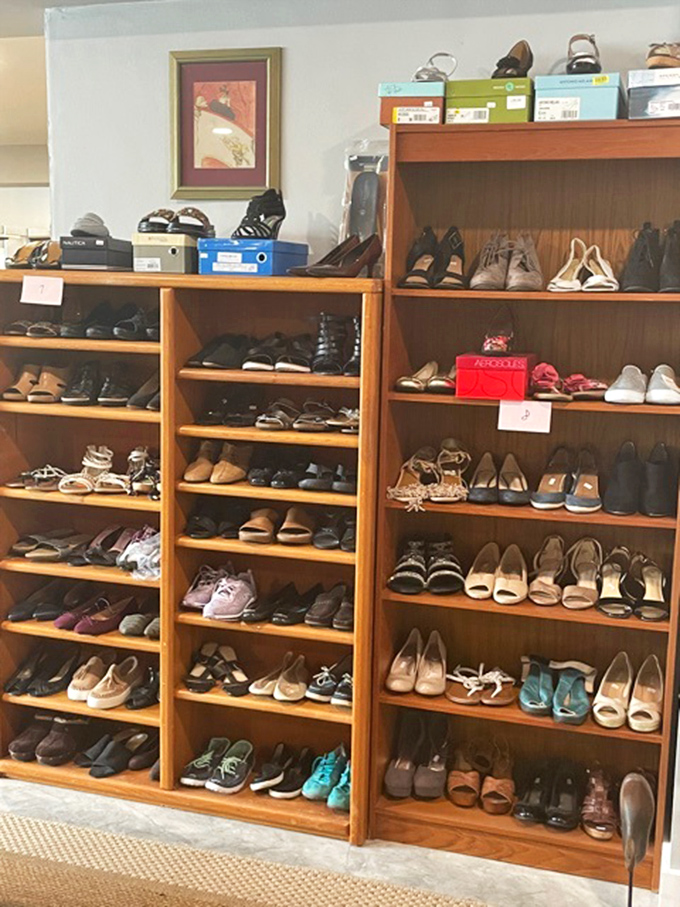 Shoe lovers rejoice at shelves stocked with footwear for every occasion, from practical flats to statement heels barely showing signs of wear.