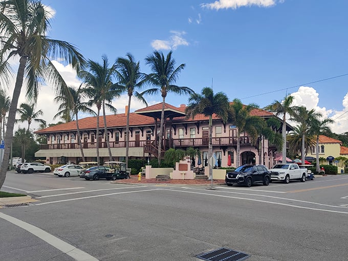 Palm-lined streets and historic architecture create Boca Grande's distinctive character, where time seems to move at the pace of a leisurely stroll.