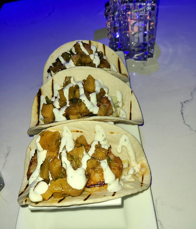 These tacos bring welcome heat to the frozen surroundings &ndash; a perfect flavor explosion that warms you from the inside out.