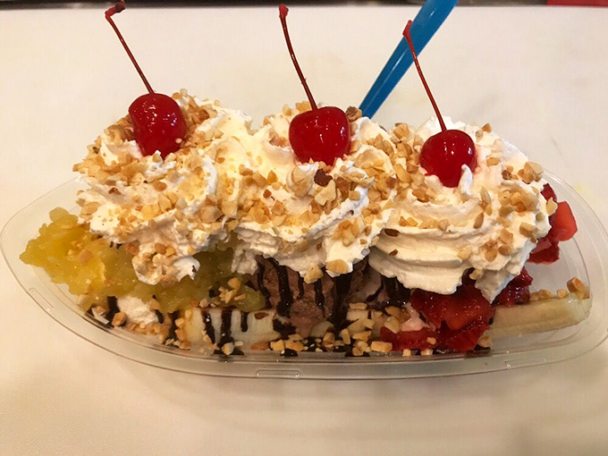 The banana split that launched a thousand diet cheat days &ndash; a masterpiece of fruit, cream, and absolutely zero regrets.