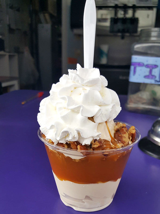 Butter Pecan custard swirled into a perfect cone&mdash;the kind of simple pleasure that makes you forget your troubles with each lick.