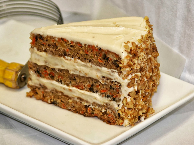 Carrot Cake: Not just for rabbits with sophisticated palates. This layered beauty makes eating vegetables feel downright decadent.