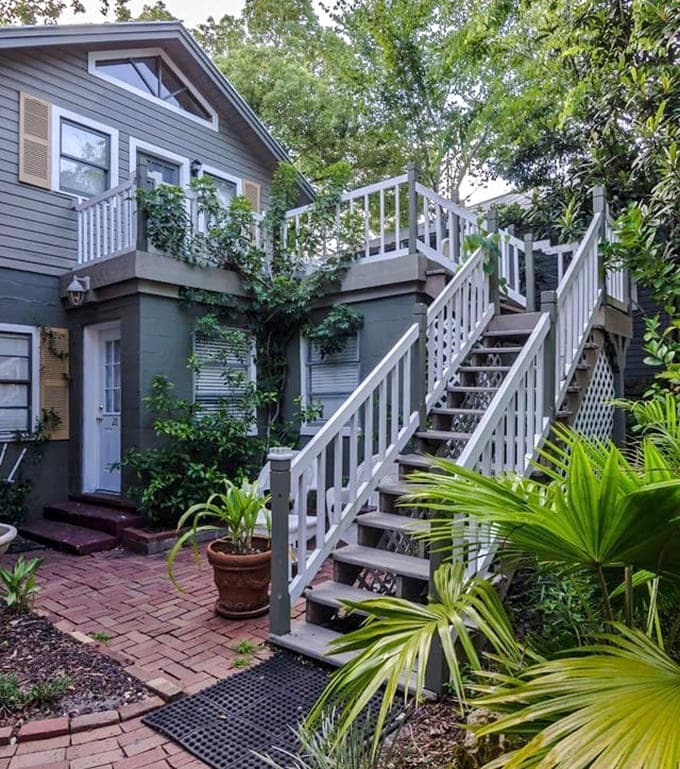Those stairs lead to private decks where you can escape the paranormal activity or get a better view of it.