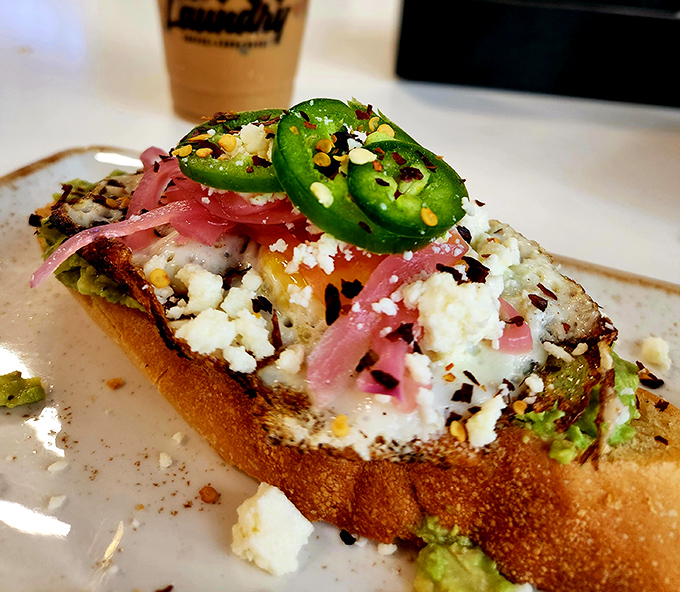 Avocado toast gets a Miami makeover with bright pickled onions, crumbled cheese, and jalape&ntilde;os adding color and kick to this breakfast favorite.