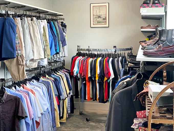 Men's apparel racks offer a rainbow of options for the fashion-forward gentleman who knows vintage shirts tell better stories than anything off today's rack.