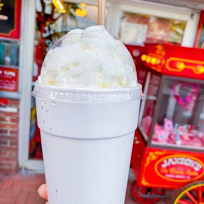 Cloud-like whipped cream crowns this frosty chalice &ndash; proof that sometimes the simplest pleasures deliver the most satisfaction.