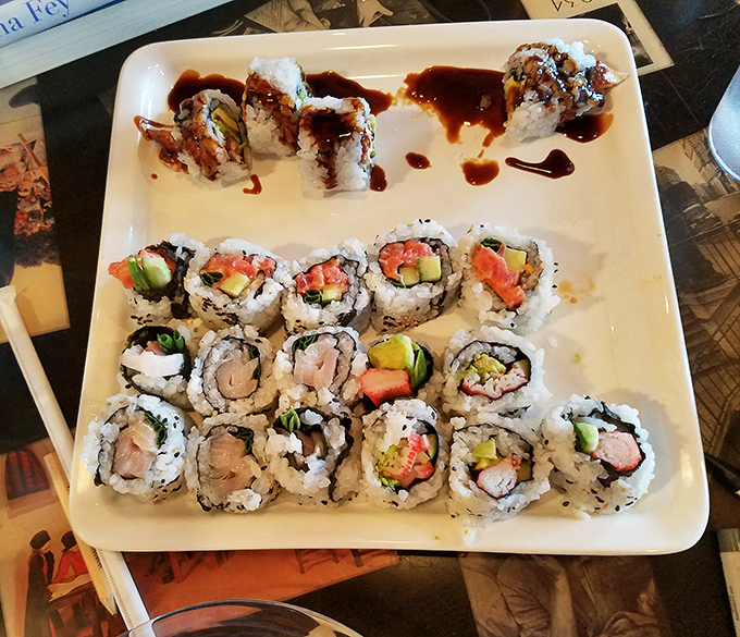 Sushi in a literary coffeehouse in Michigan? It's the plot twist nobody expected, but everyone applauds. Fresh, vibrant, and beautifully composed!