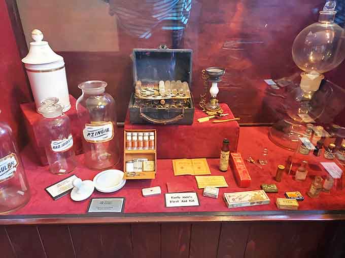 Colonial pharmacology in action – these glass bottles once contained herbal remedies, some surprisingly effective, others dangerously misguided.