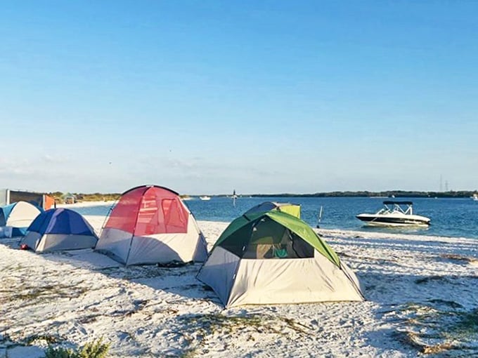 Beach camping here means falling asleep to waves instead of sirens, which is basically the upgrade we all deserve but rarely get.