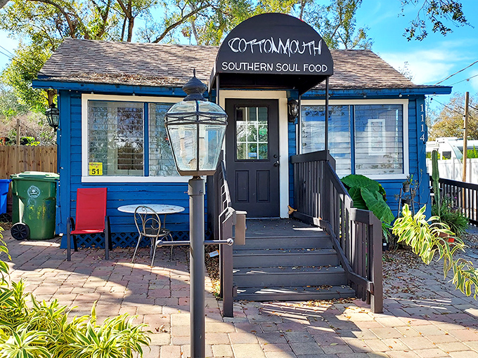 Cottonmouth Southern Soul Food serves up comfort in a blue cottage &ndash; where the building's color is just the appetizer.
