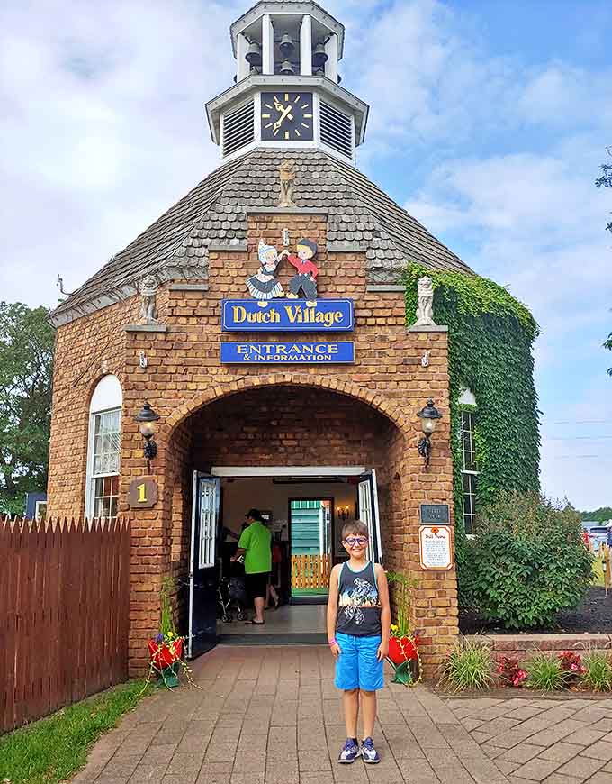 The welcoming entrance to Dutch Village promises adventures beyond – like stepping through a portal to another continent without the passport stamps.