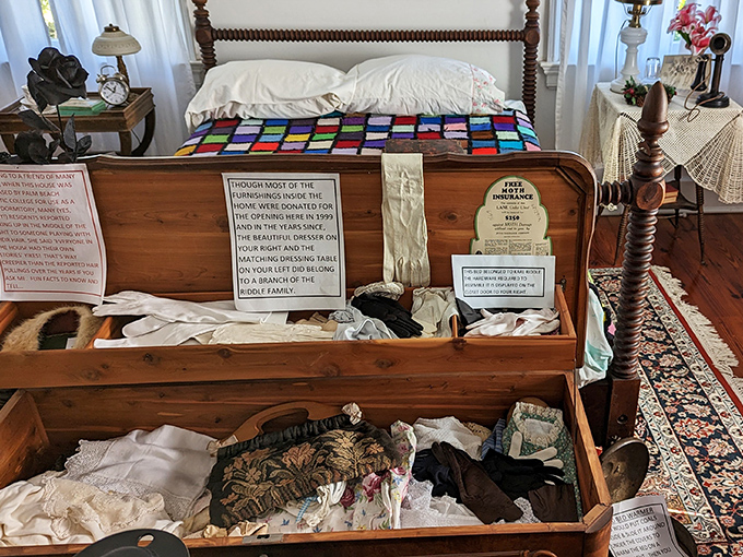 Family treasures carefully preserved &ndash; each drawer likely contains fragments of lives long past, from handwritten letters to treasured mementos too precious to discard.