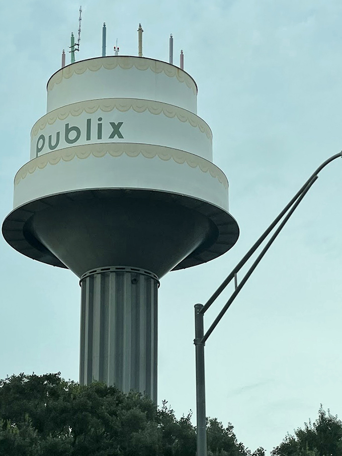 Viewed from the side, the tower's perfect proportions reveal the attention to detail that transformed ordinary infrastructure into extraordinary art.