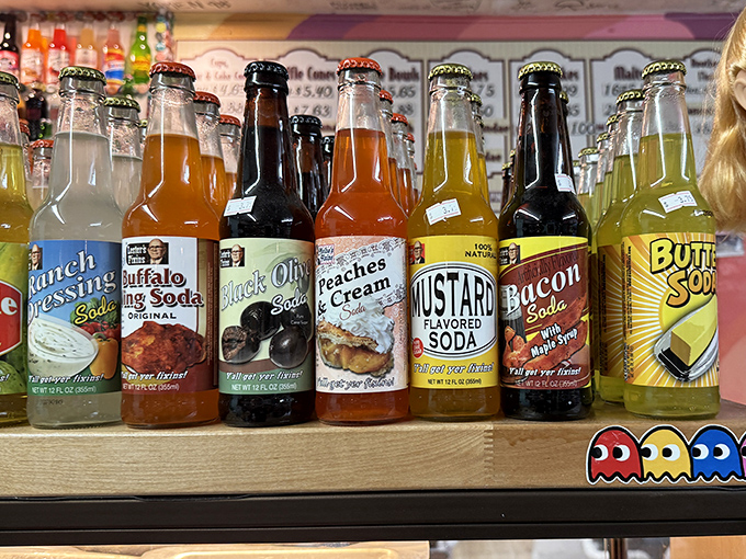 The novelty soda collection ranges from nostalgic to nightmarish&mdash;because nothing says "adventure" quite like mustard-flavored carbonated beverages.