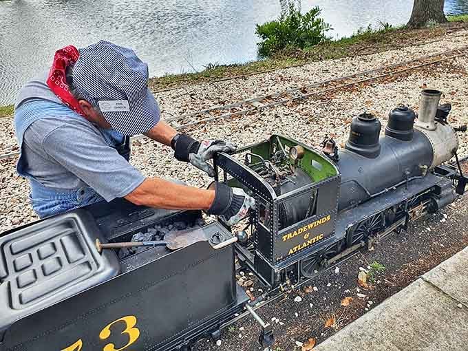 "Tradewinds Atlantic" proudly displayed on this steam locomotive &ndash; small in size but enormous in the happiness it delivers.