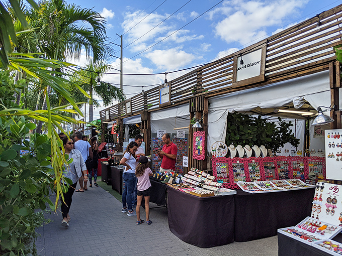Local vendors display their handcrafted wares, each stall a testament to Florida's creative spirit and entrepreneurial energy.