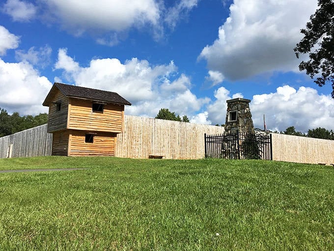 Fort King's wooden stockade and watchtower recreate the frontier outpost that once stood guard over Florida's interior wilderness.