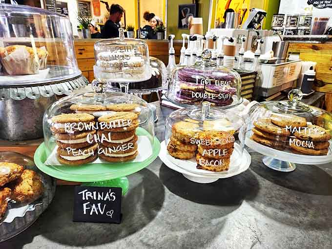 Cookie domes housing treasures like Brown Butter Chai and Sweet Apple Bacon &ndash; each one a tiny universe of flavor waiting to be discovered.