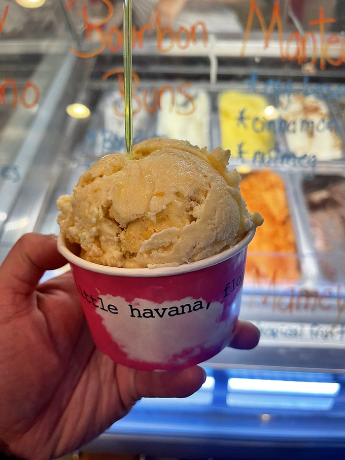 Only at Azucar would corn and flan ice cream make perfect sense together &ndash; a sweet tribute to Cuban comfort foods in frozen form.