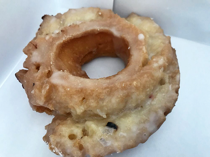 This cream cheese-topped creation brings all the tangy sweetness of cheesecake to the donut party, no fork required.