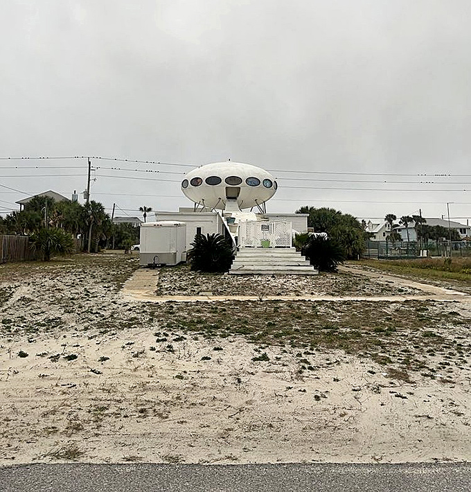 Standing proudly against Florida's moody skies, this architectural UFO has weathered hurricanes and curious onlookers for decades.