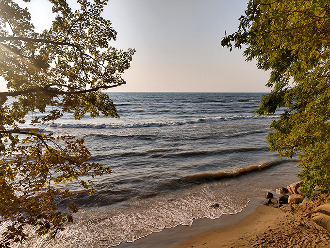 Douglas Beach Park offers a quieter alternative for those seeking contemplative moments with Lake Michigan's ever-changing moods.