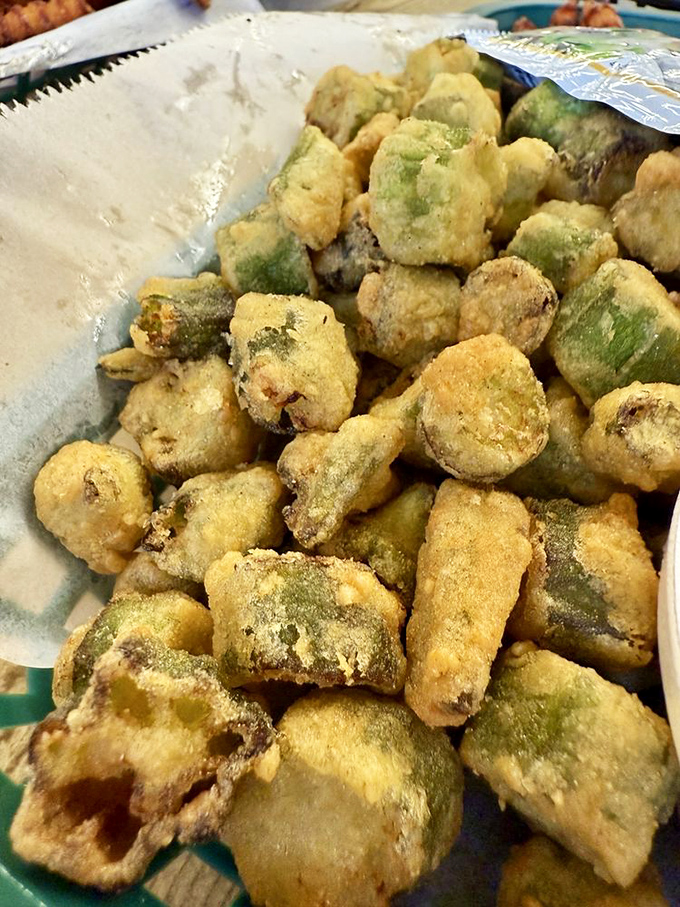 Fried okra that could convert even the most stubborn okra-haters, with a cornmeal coating that delivers the perfect crunch.
