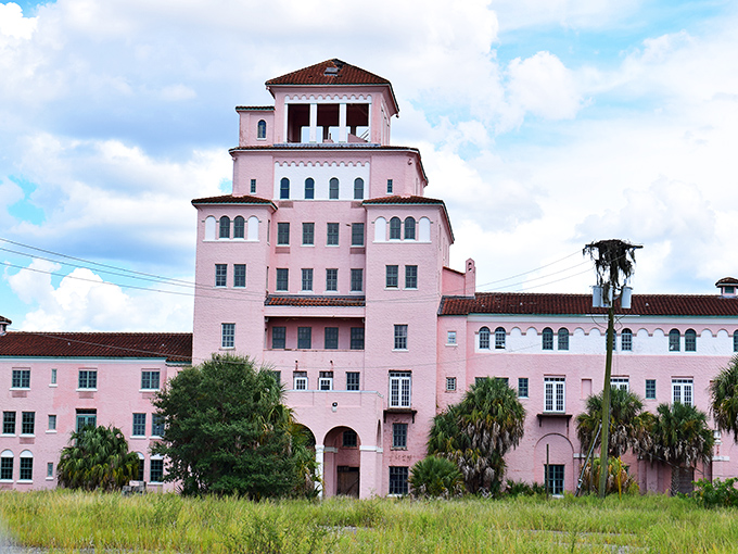 Harder Hall: This pink architectural grande dame stands like a rosy sentinel, whispering tales of Florida's glamorous past to anyone who'll listen.