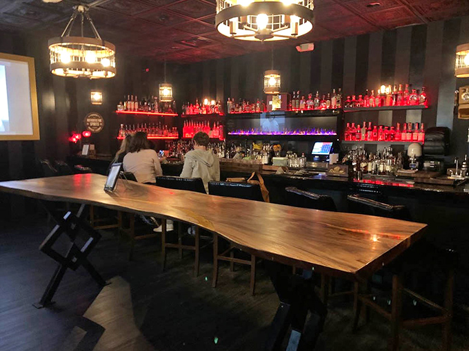 The bar's curved wooden counter has absorbed decades of stories, secrets, and probably a few spilled martinis along the way.