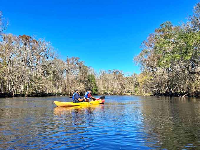 Gliding across mirror-like waters in a bright kayak &ndash; social media envy guaranteed with minimal effort required.