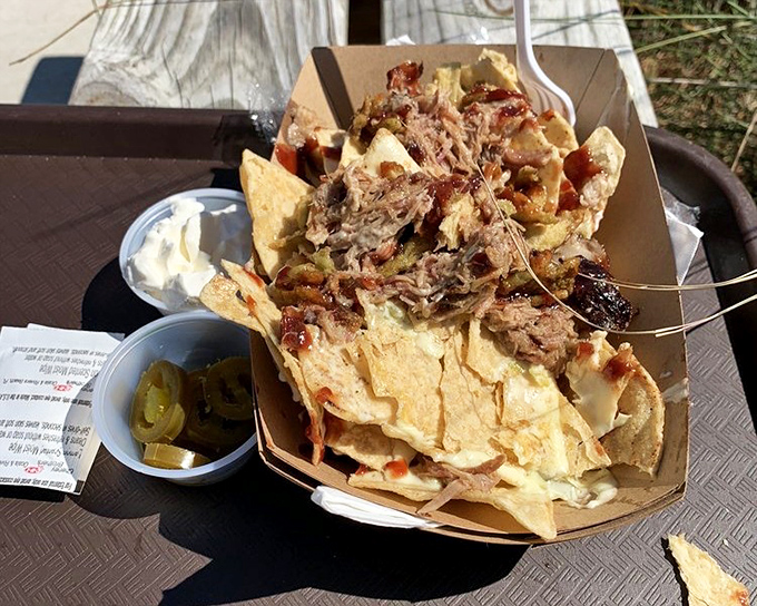 These loaded nachos aren't just bar food&mdash;they're a mountain of crispy chips crowned with smoky pulled pork and melty cheese.