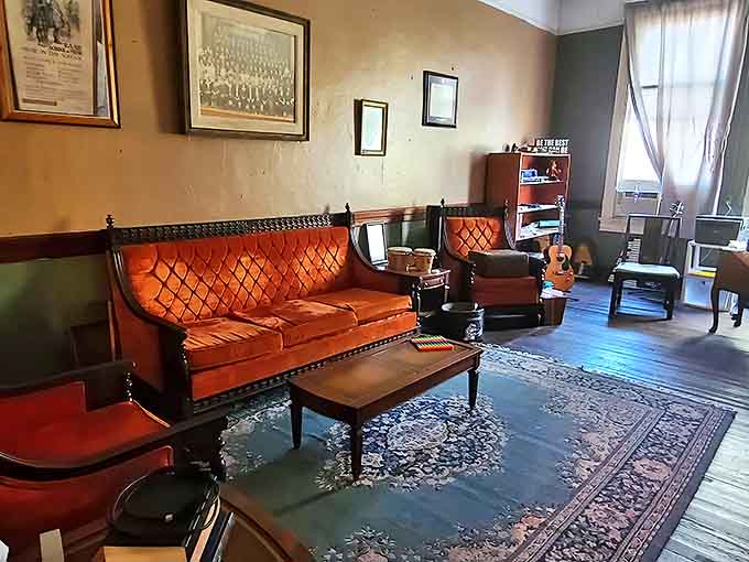 Vintage furniture creates cozy corners where you can sit and soak in the atmosphere of yesteryear.