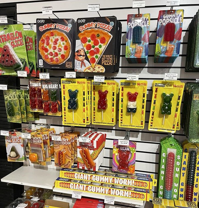 Gummy pizzas and giant bears prove that candy has evolved far beyond simple chocolate bars into an art form of whimsical shapes.