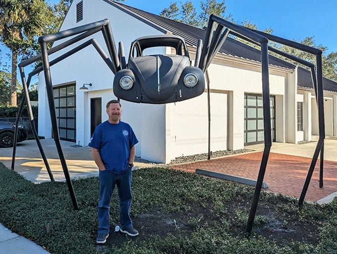 Scale is everything with this creation – standing beside it gives you the feeling of stepping into a 1950s monster movie.