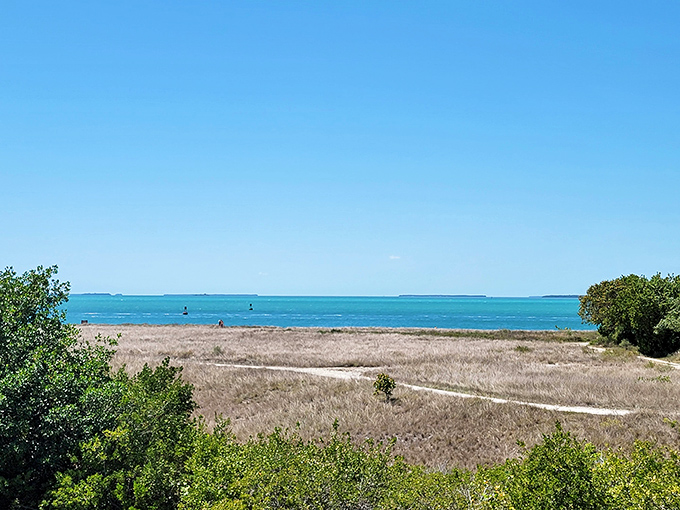 Summer season: Where sea meets sky in a horizon so perfectly straight it looks like nature used a ruler.