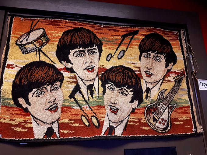 This handcrafted Beatles tapestry transforms musical icons into textile art &ndash; someone clearly spent hundreds of hours weaving their fandom into fabric.