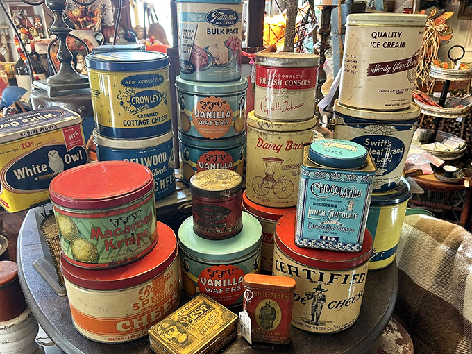 These vintage food tins and containers showcase the golden age of American advertising, when packaging was an art form unto itself.