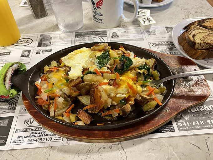 This sizzling vegetable skillet isn't just breakfast &ndash; it's a colorful morning symphony where every ingredient plays its part perfectly.