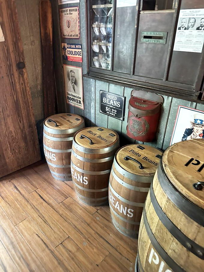 These wooden barrels aren't decorative props but functional containers still serving their original purpose, just as they have for generations.