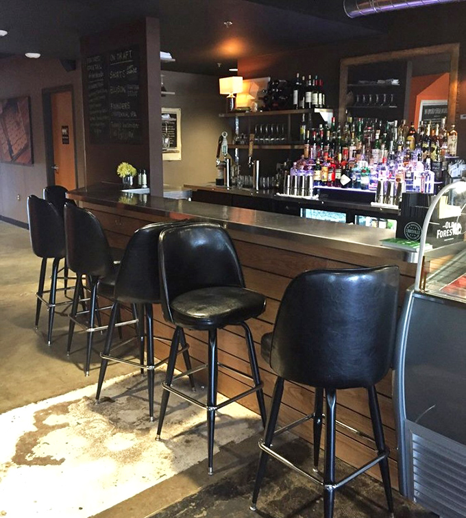 The bar area transforms from morning coffee spot to evening wine haven – because adult beverages and pastries are a pairing we should all embrace.
