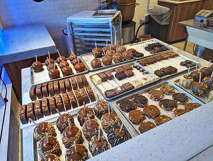 Behind the scenes magic where treats are prepped with precision and care – the dessert equivalent of a NASA launch facility.