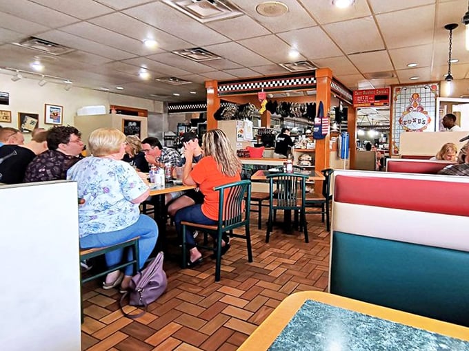 The dining room buzzes with conversation and laughter &ndash; strangers becoming friends over shared amazement at the sheer scale of their culinary adventure.