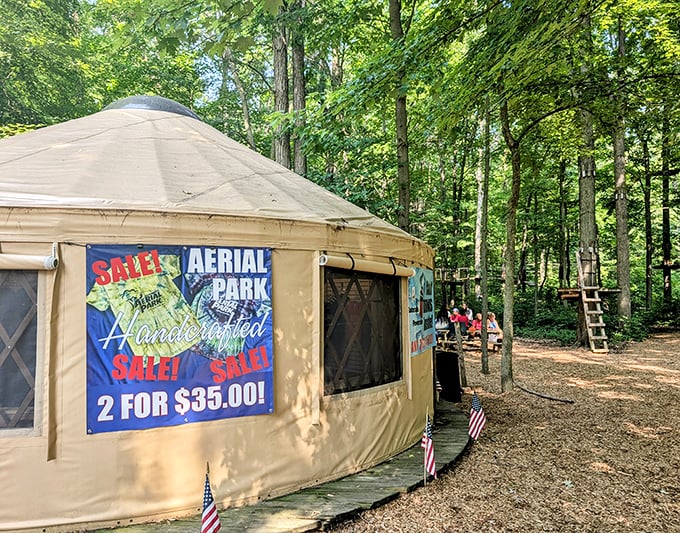 The humble yurt headquarters &ndash; where adventures begin, courage is mustered, and the occasional "I've changed my mind" conversation happens.