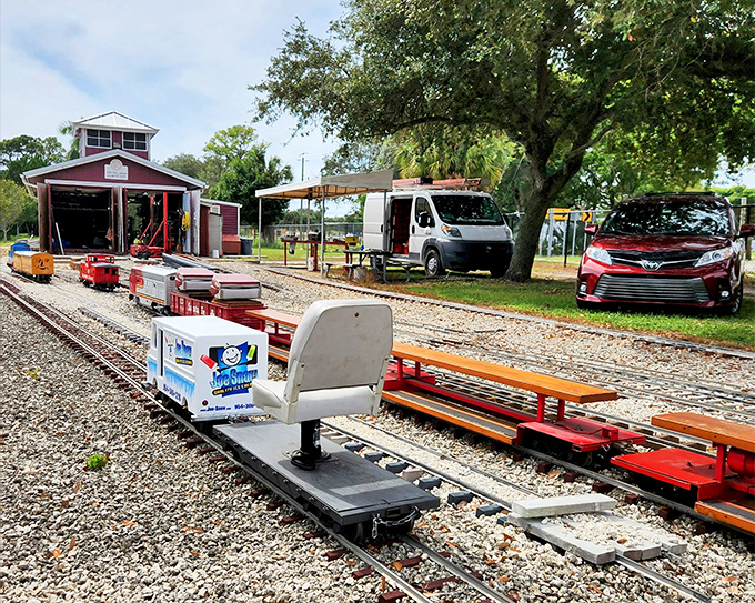 The attention to detail on these mini locomotives at Tradewinds Park would impress even the most serious train enthusiasts.