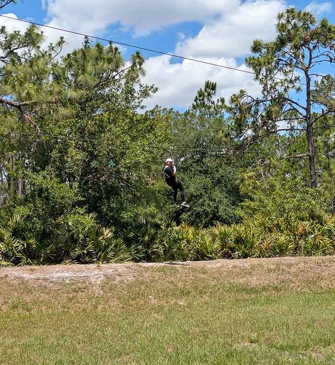 When you're dangling from a cable high above the ground, you're definitely living your best life.
