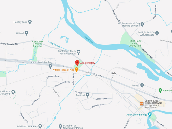 Ada Cemetery 10 map