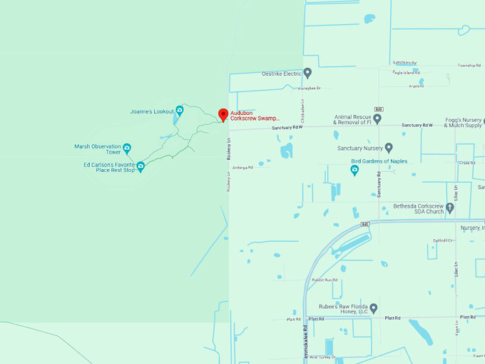 Audubon Corkscrew Swamp Sanctuary 10 map