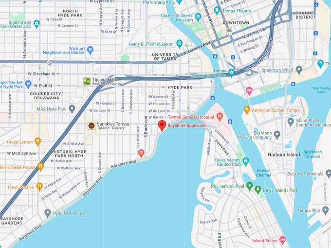 bayshore boulevard map