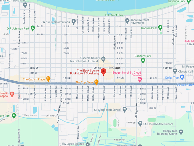black squirrel bookstore 10 map